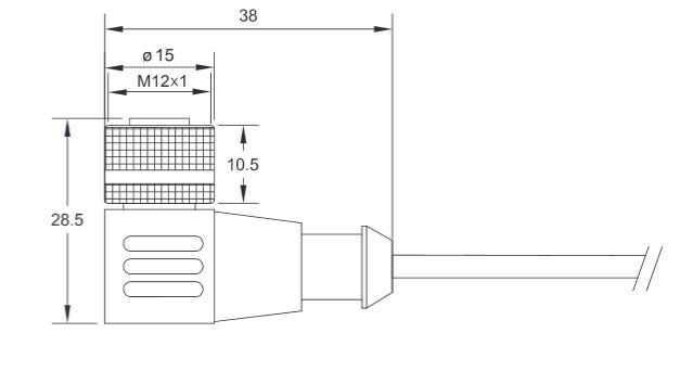M12K-5P-2M | Kabel z wtykiem kątowym M12 5-pin, 2m