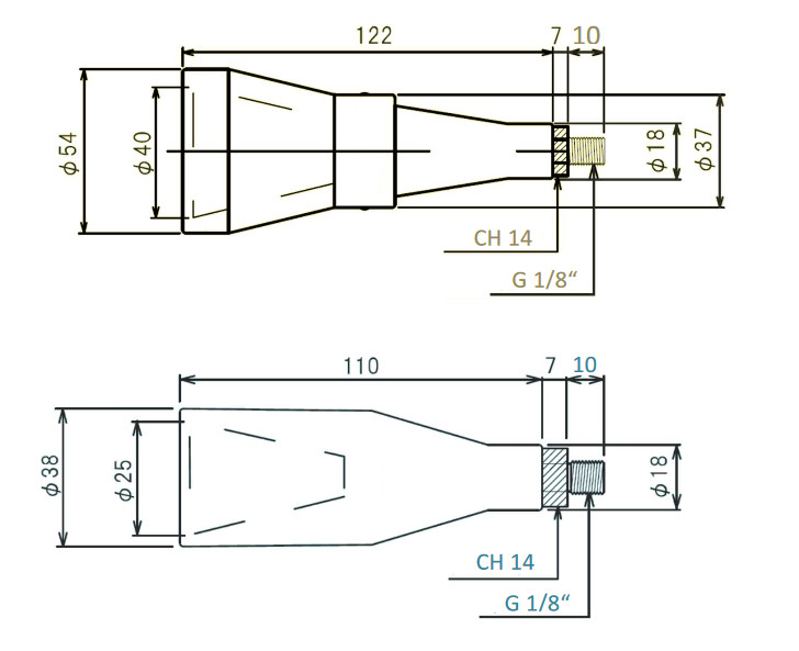 RRT-40-18 | Dysza obrotowa RRT PATA GUN fi 40 mm G 1/8 GZ, 210 l/min, 2 ...