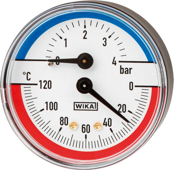 TM 6202 | Termomanometr 0..+120°C 1/2A, 63mm, 0-2,5bar