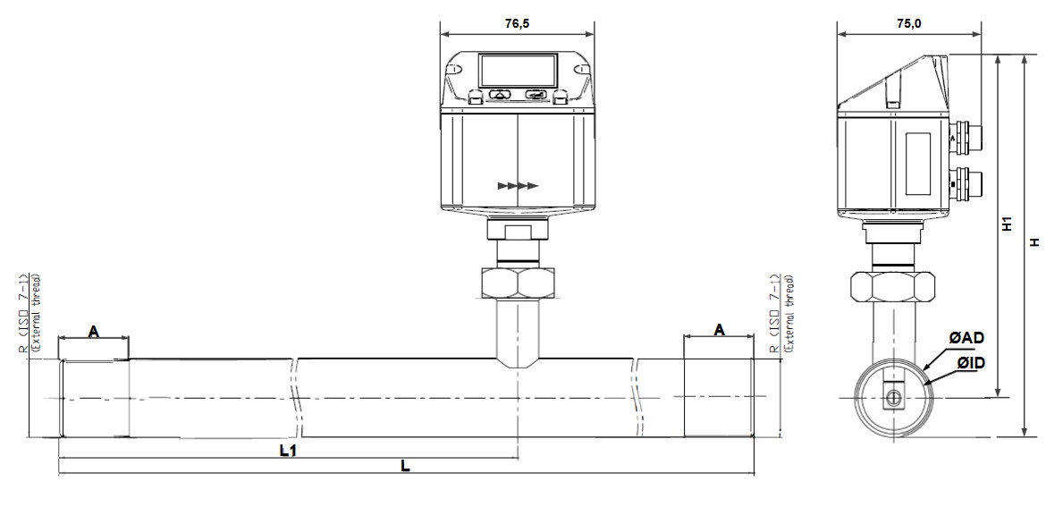 0695.0522 | Przepływomierz VA520 + MODBUS z sekcją pomiarową G3/4"